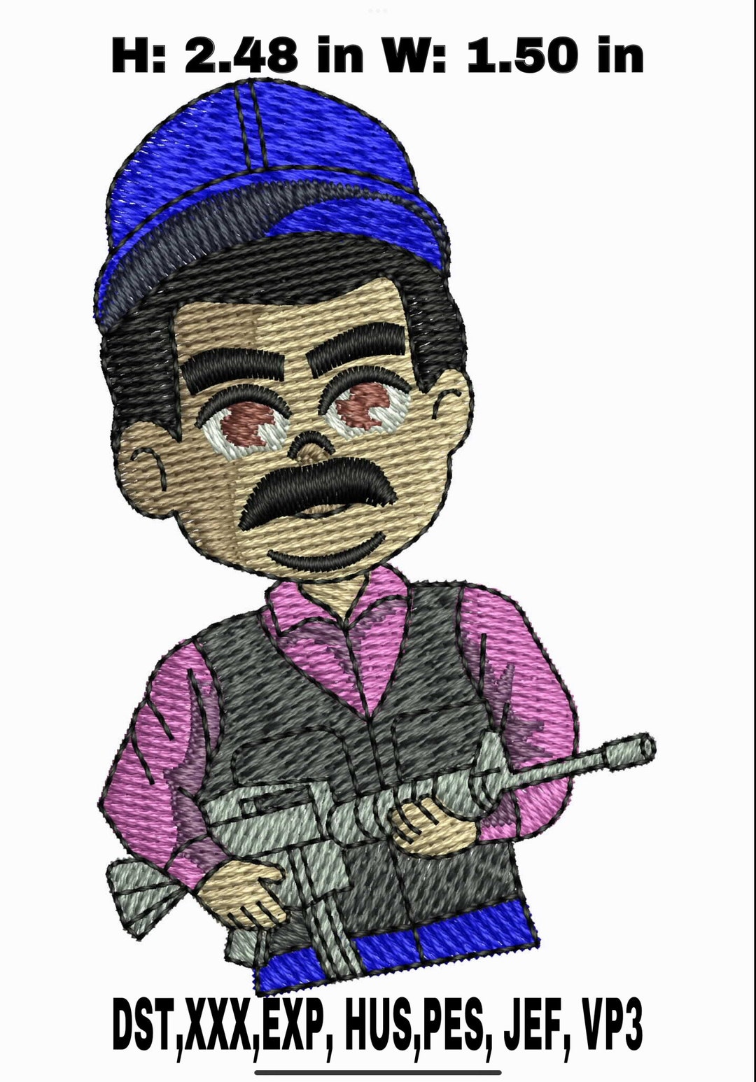 Chapo Gun Logo Digitized Embroidery File - Etsy