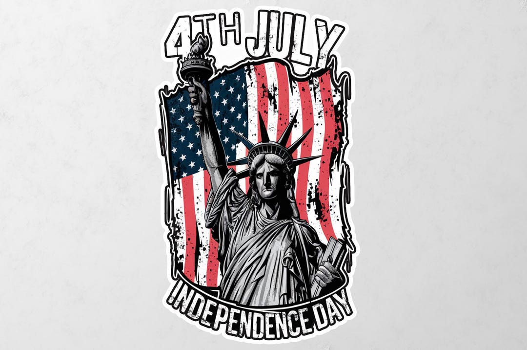 Independence Day Statue of Liberty With an Eagle Vinyl Decal Bumper ...