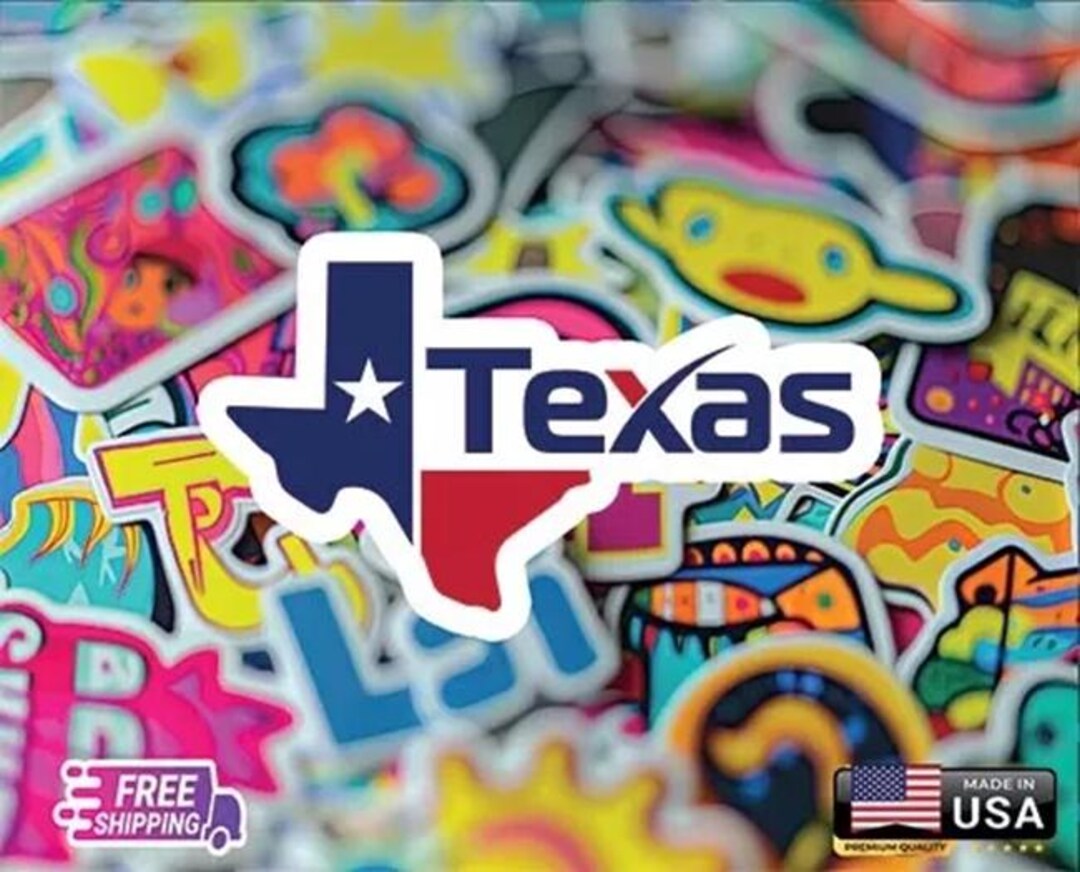 Texas Cowboy State Map Proud/ Vynil Decal Sticker 6 Years+ Laminated ...