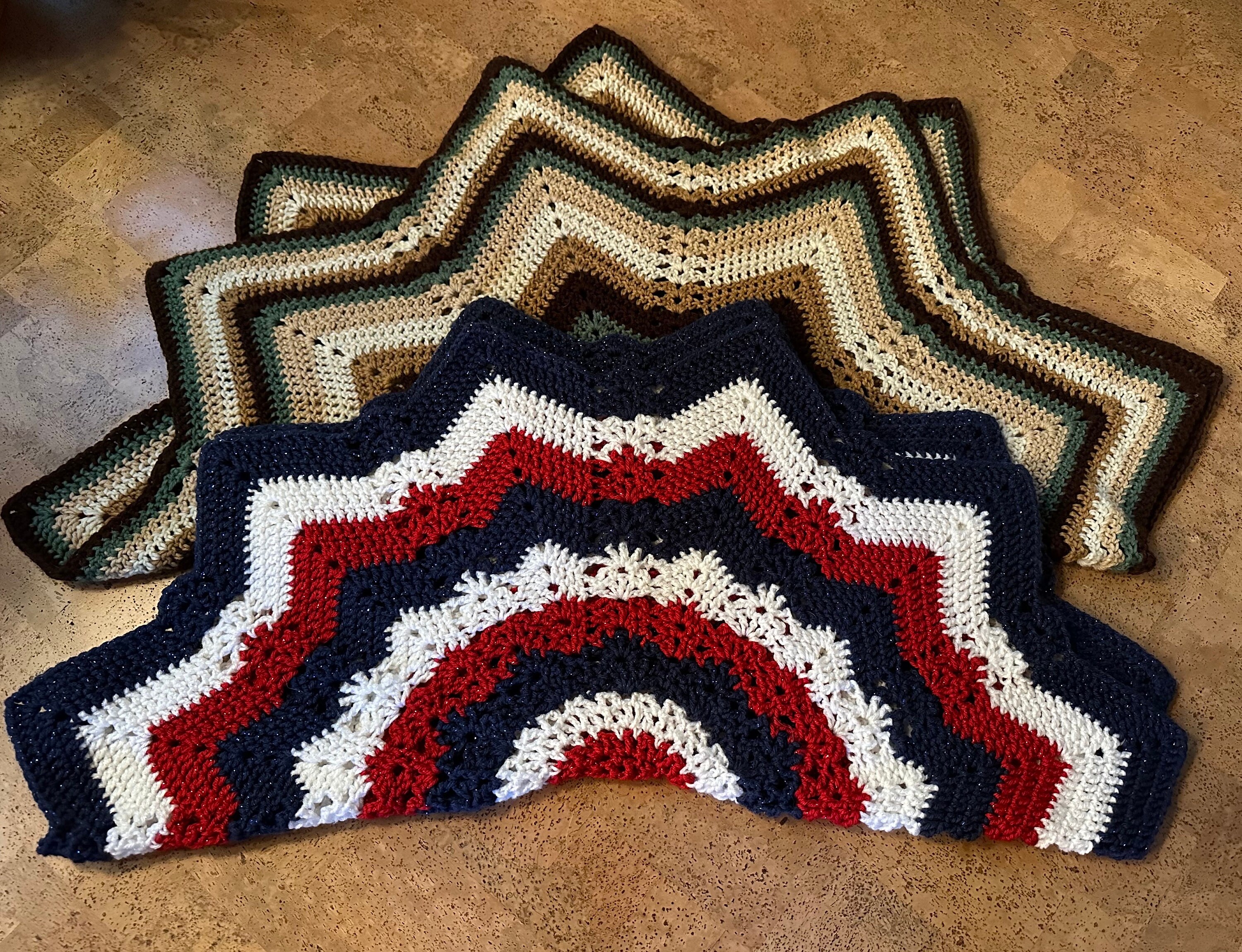 Vintage MCM Hand Crochet Afghan Stars - Etsy