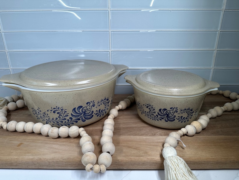 PERFECT Vintage Pyrex Homestead Pattern Casserole Dish Set 475B lid ...