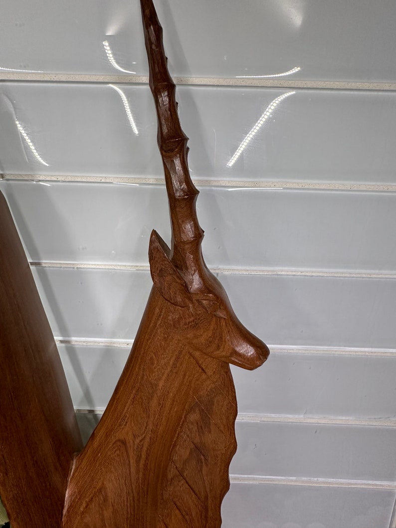 Vintage Carved Wood Antelope Wall Hanging/hook - Etsy