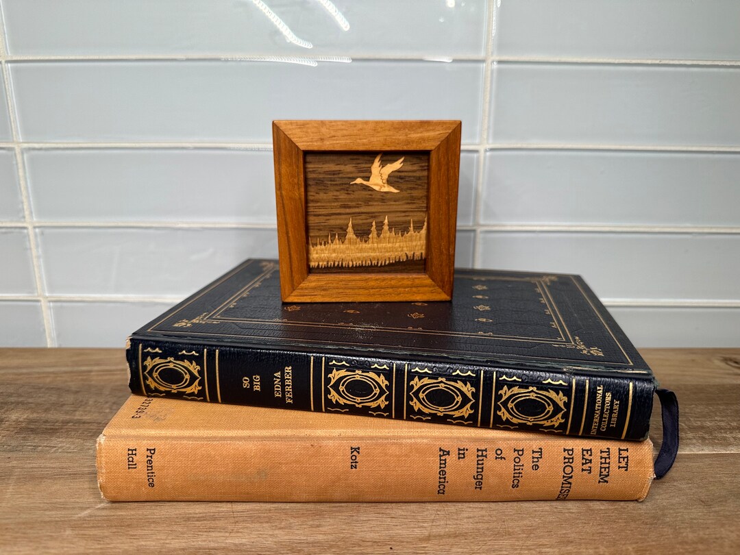 Vintage Wood Inlay Art: Mallard Duck & Pines, Signed 1985 - Etsy