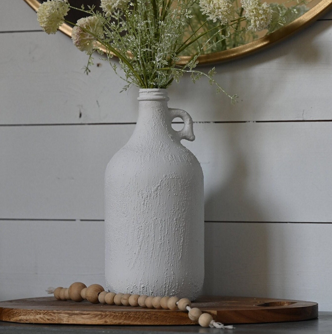 Textured White Hand Painted Milk Jug/vase - Etsy