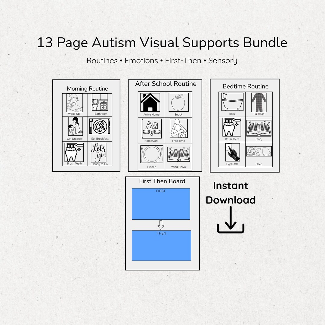 Autism Visual Schedule | Daily Routine, Emotions, Sensory (printable ...