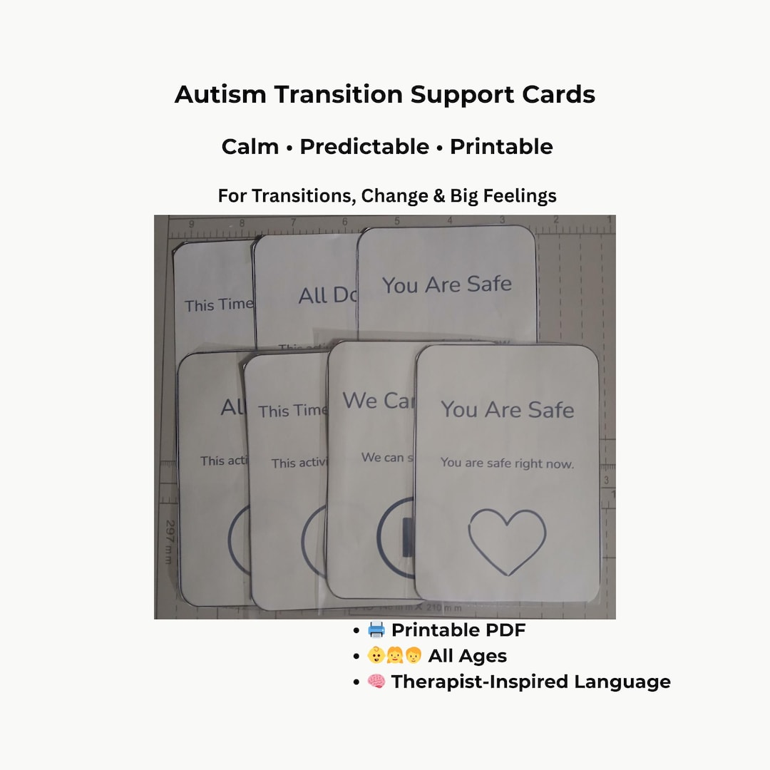 Autism Transition Support Cards | Gentle Visual Supports for ...