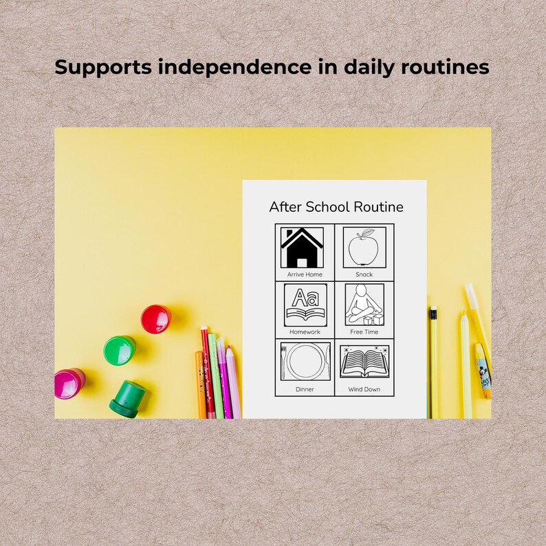 After School Routine Chart Printable – Visual Schedule for Autism, ADHD ...