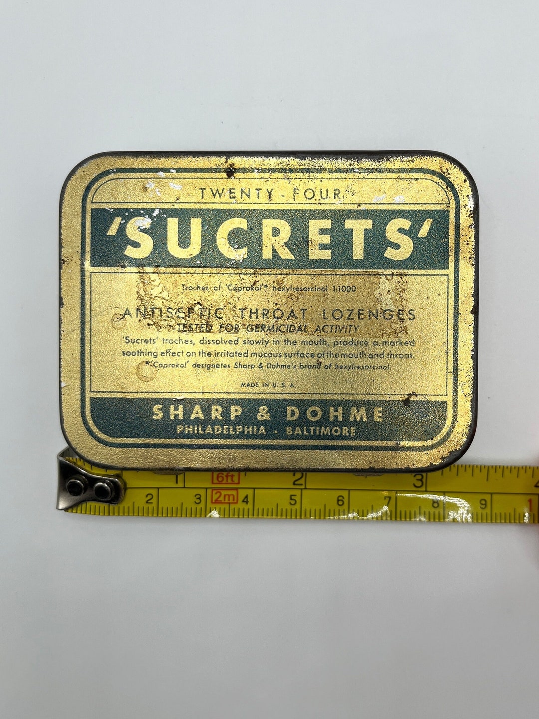 Vintage Sucrets Empty Tin Sharp and Dohme Philadelphia Baltimore - Etsy