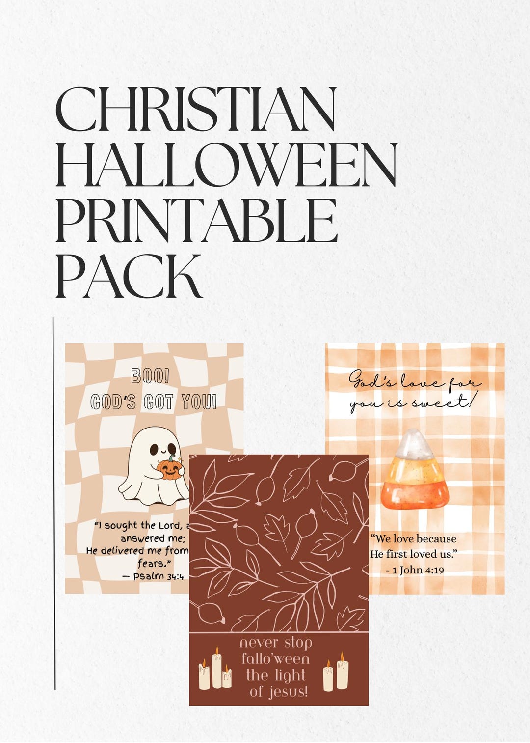 Christian Halloween Printable Pack Treat Bag Cards - Etsy