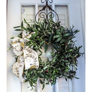 Olive Wreath, Year-round Wreath, Simple Greenery Wreath, Wedding Gift ...