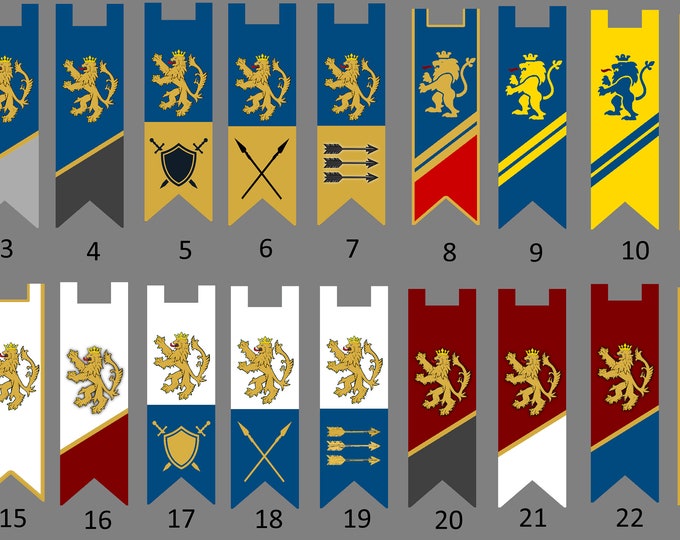 Lego Castle Fabric Flags, Various Styles and Factions. Minifigure Scale ...