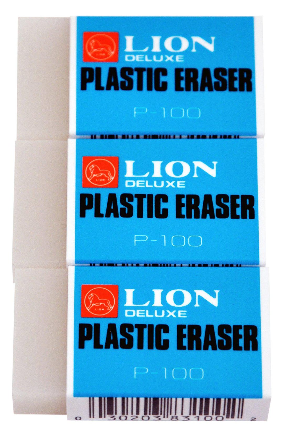 Lion Translucent White Plastic Erasers, 3 per Pack, 1 Pack (P-100P) - Etsy