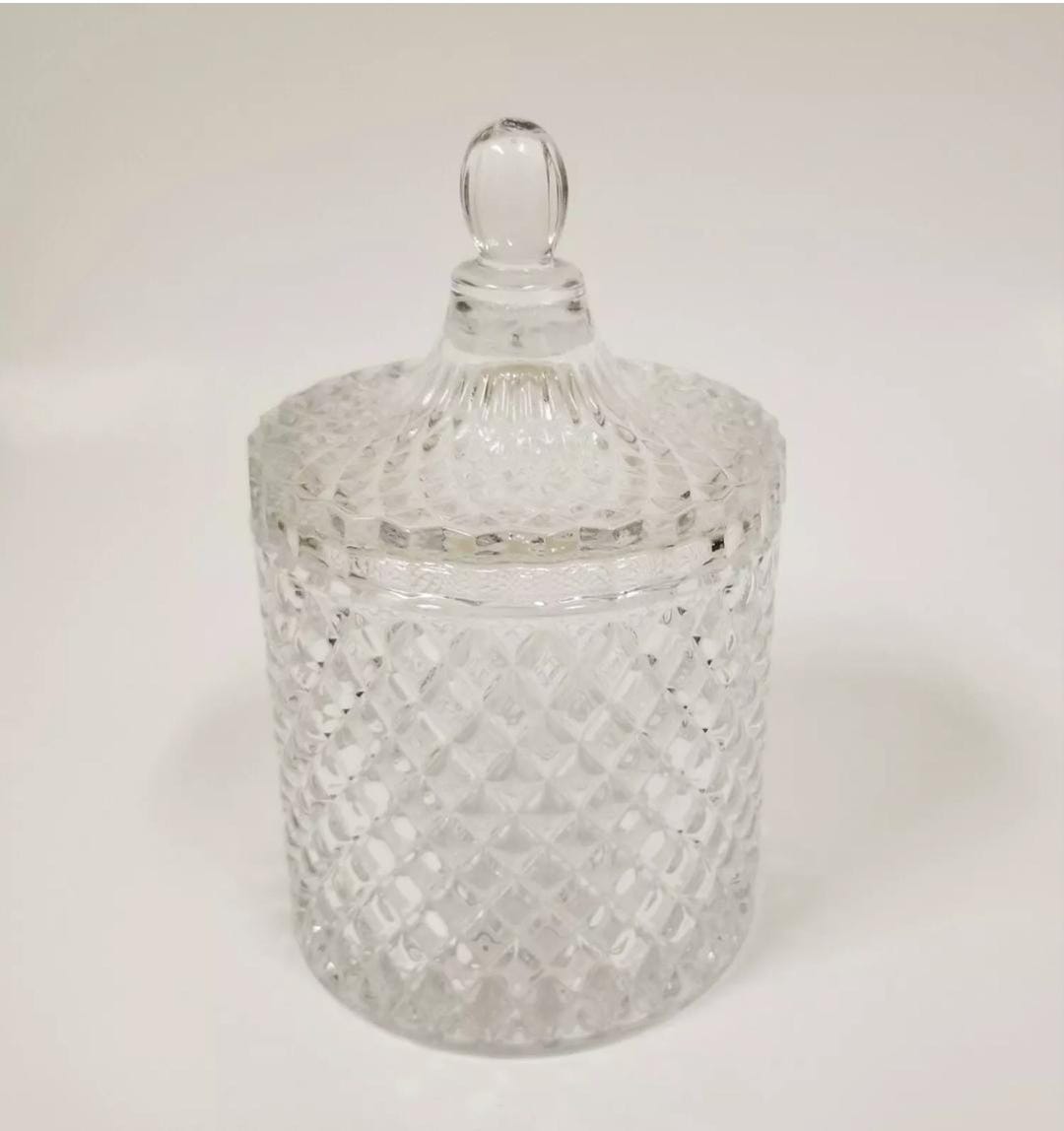 Crystal Glass Jar Crown Jewelry Box Mini Candy Jar Glass Container ...