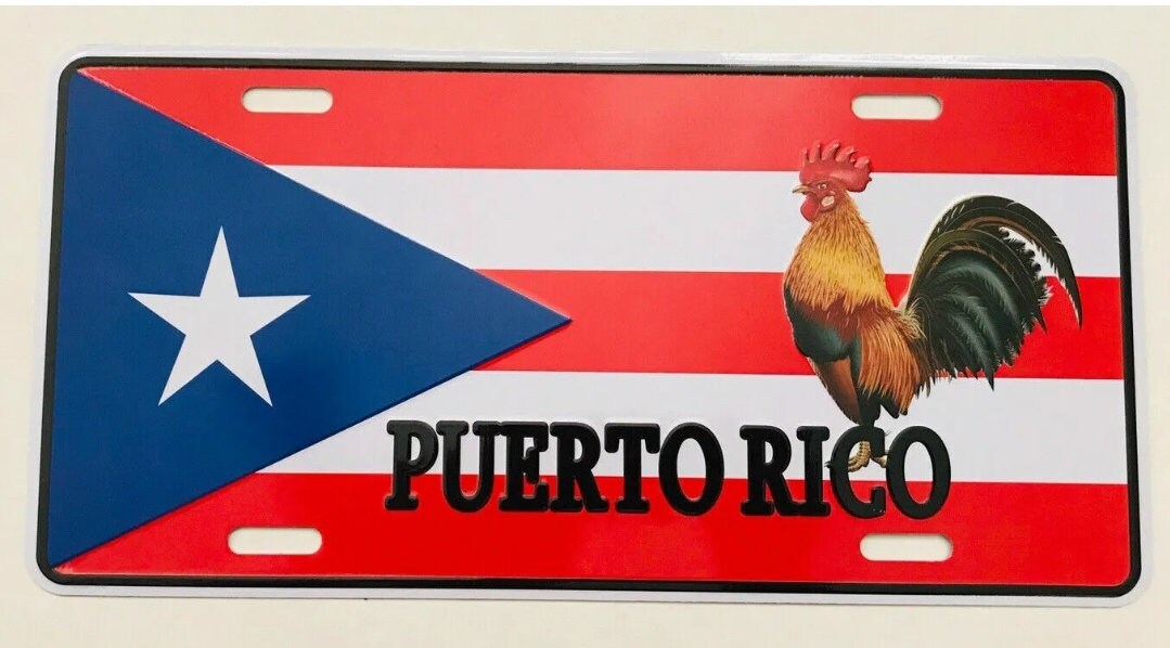 Puerto Rico Flag & Rooster 6x12 Aluminum License - Etsy