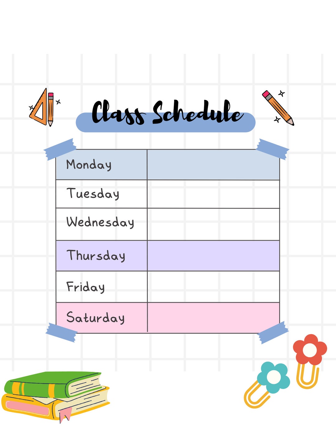 Class Schedule, Class Planner, Planner, Calendar, Academic Planner ...
