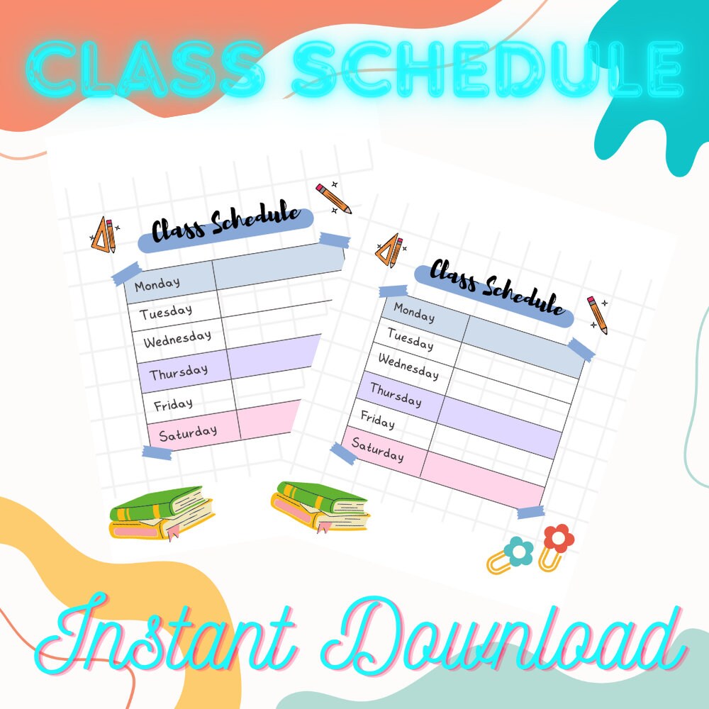 Class Schedule, Class Planner, Planner, Calendar, Academic Planner ...