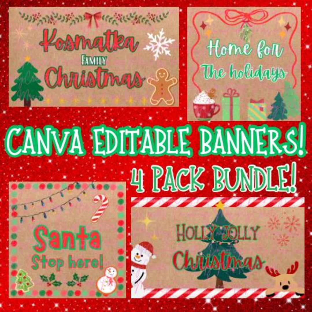 Editable Canva Banner Template, Christmas Banner, Canva Template, Canva ...