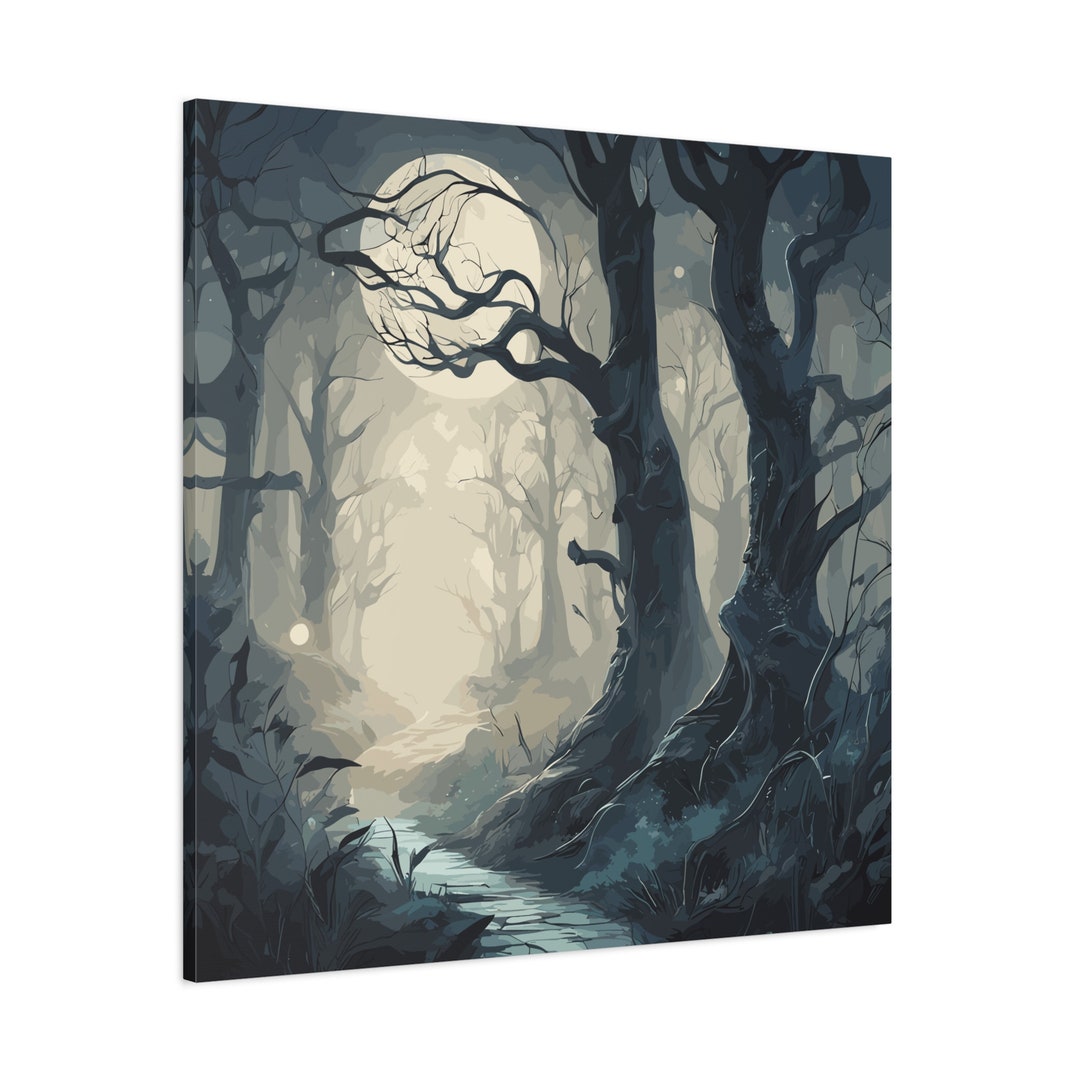 Dark Forest Canvas Wall Art Large Size High Quality Print for Bedroom ...