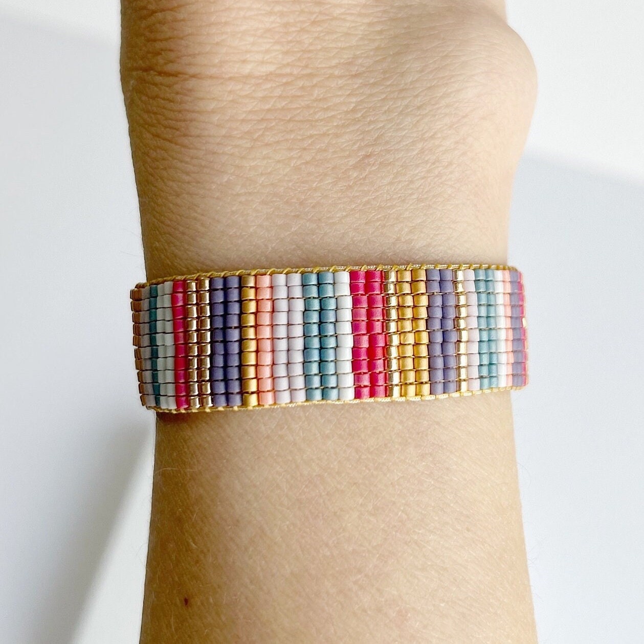 Colorful Adjustable Beaded Bracelet, Tiny Beaded Bracelet, Friendship ...