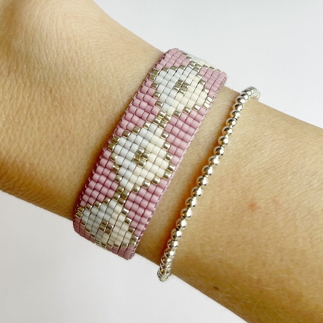 Dainty Adjustable Beaded Bracelets for Woman, Loom Layering Bracelet ...