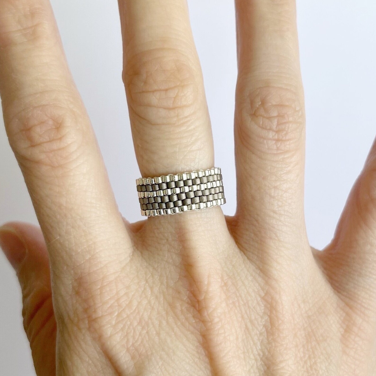 Seed Bead Ring, Beaded Ring, Seed Bead Band Ring, Bead Woven Ring ...