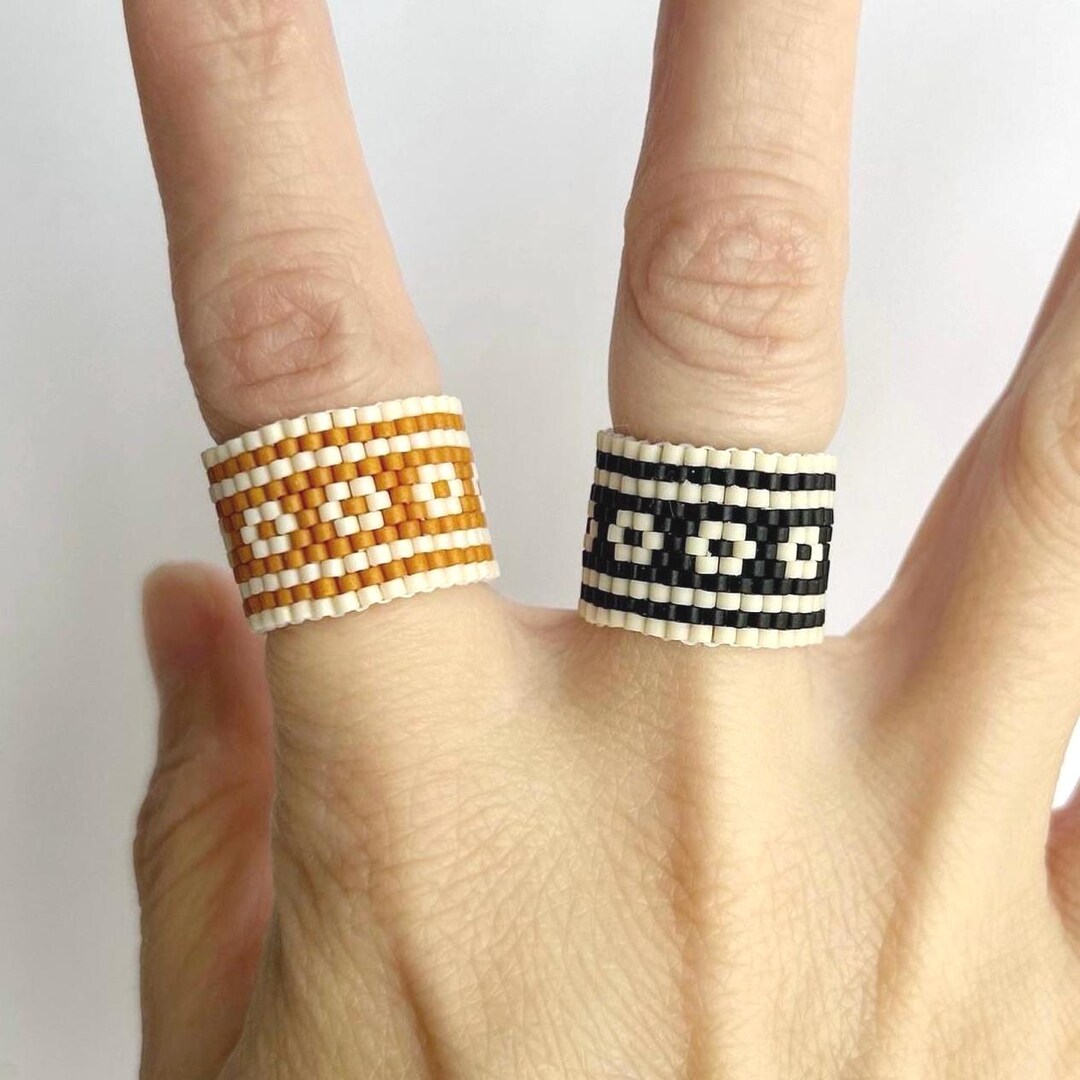 Bead Ring, Seed Bead Rings, Miyuki Wide Ring, Stackable Rings, Handmade ...