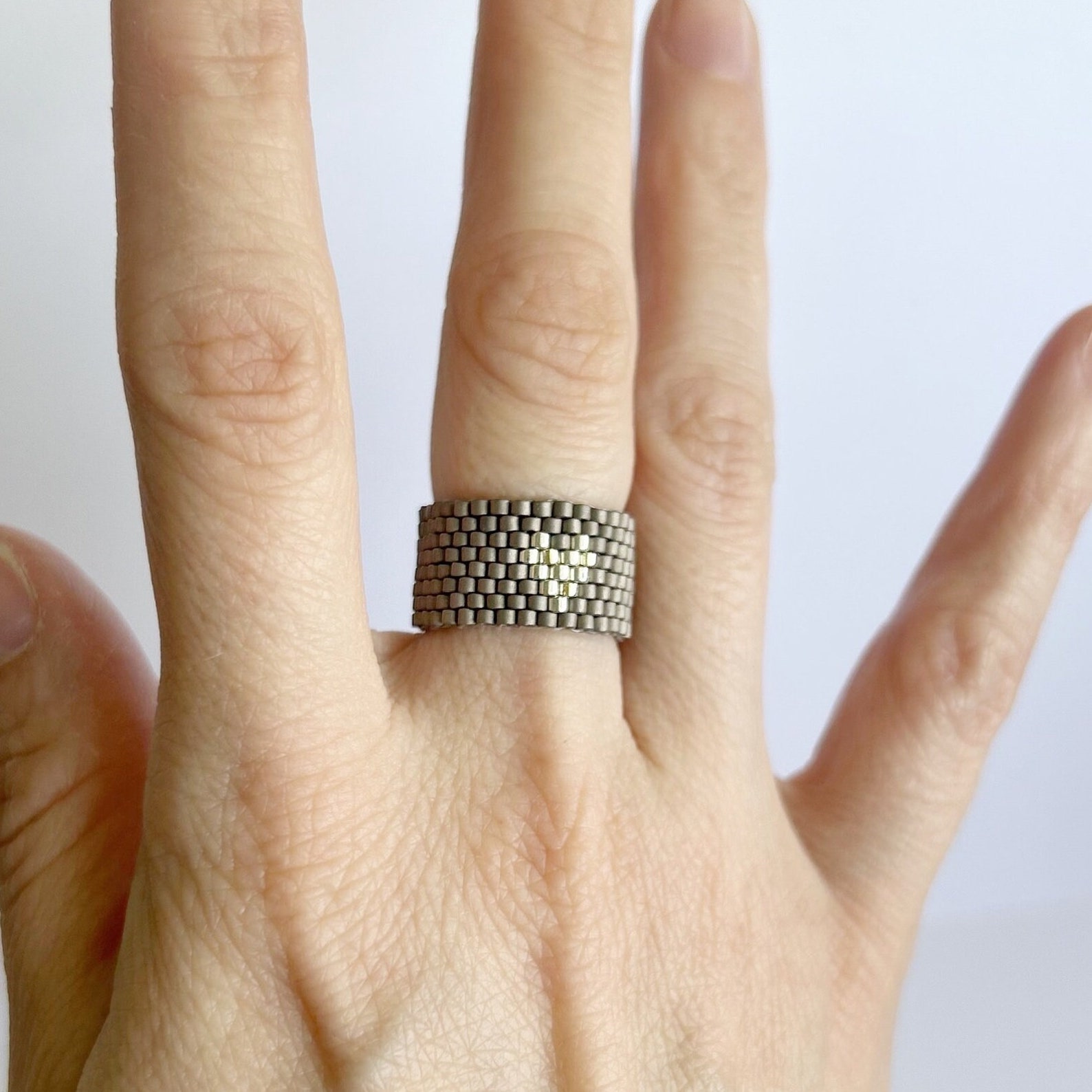 Seed Bead Ring, Beaded Ring, Seed Bead Band Ring, Bead Woven Ring ...