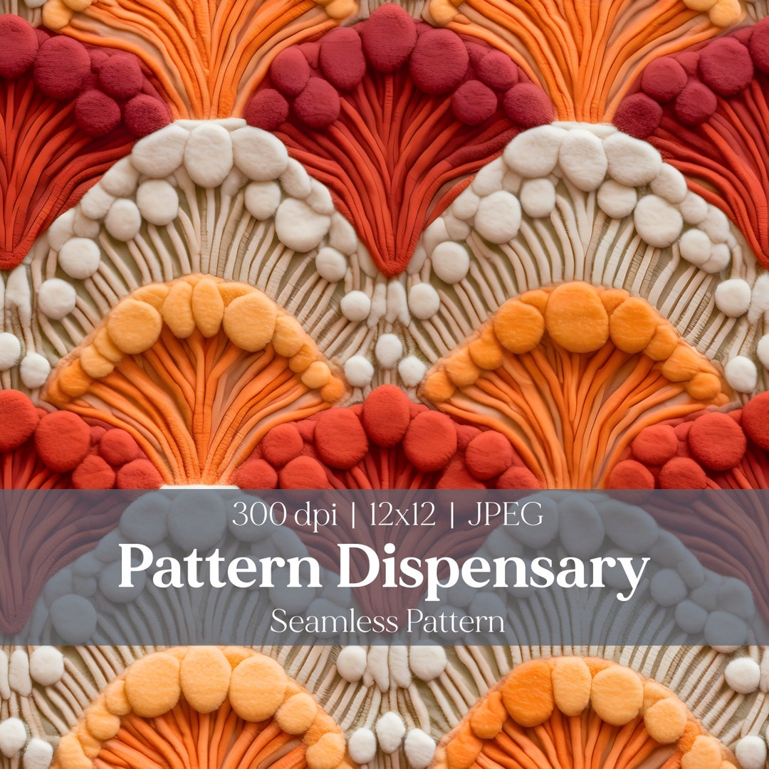 Seamless Pattern, 1970's, Ornate, 3D Repeating Pattern, 4k Bright Warm ...