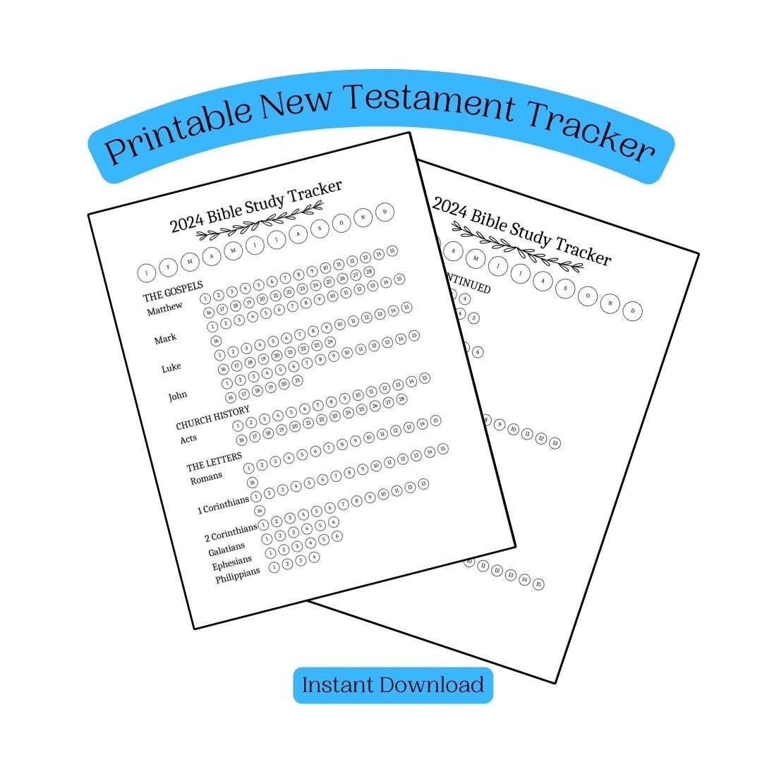 2024 Printable New Testament Bible Reading Tracker - Etsy
