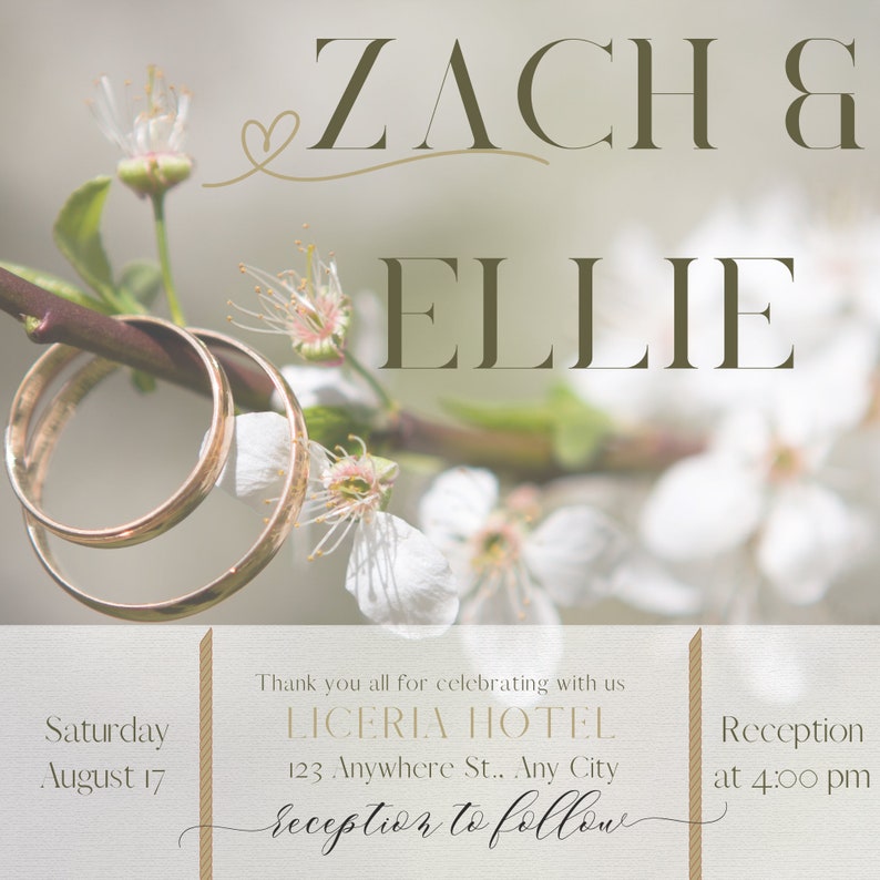 Editable Wedding Invitation!! Elegant, Simplistic, Wedding Invite ...