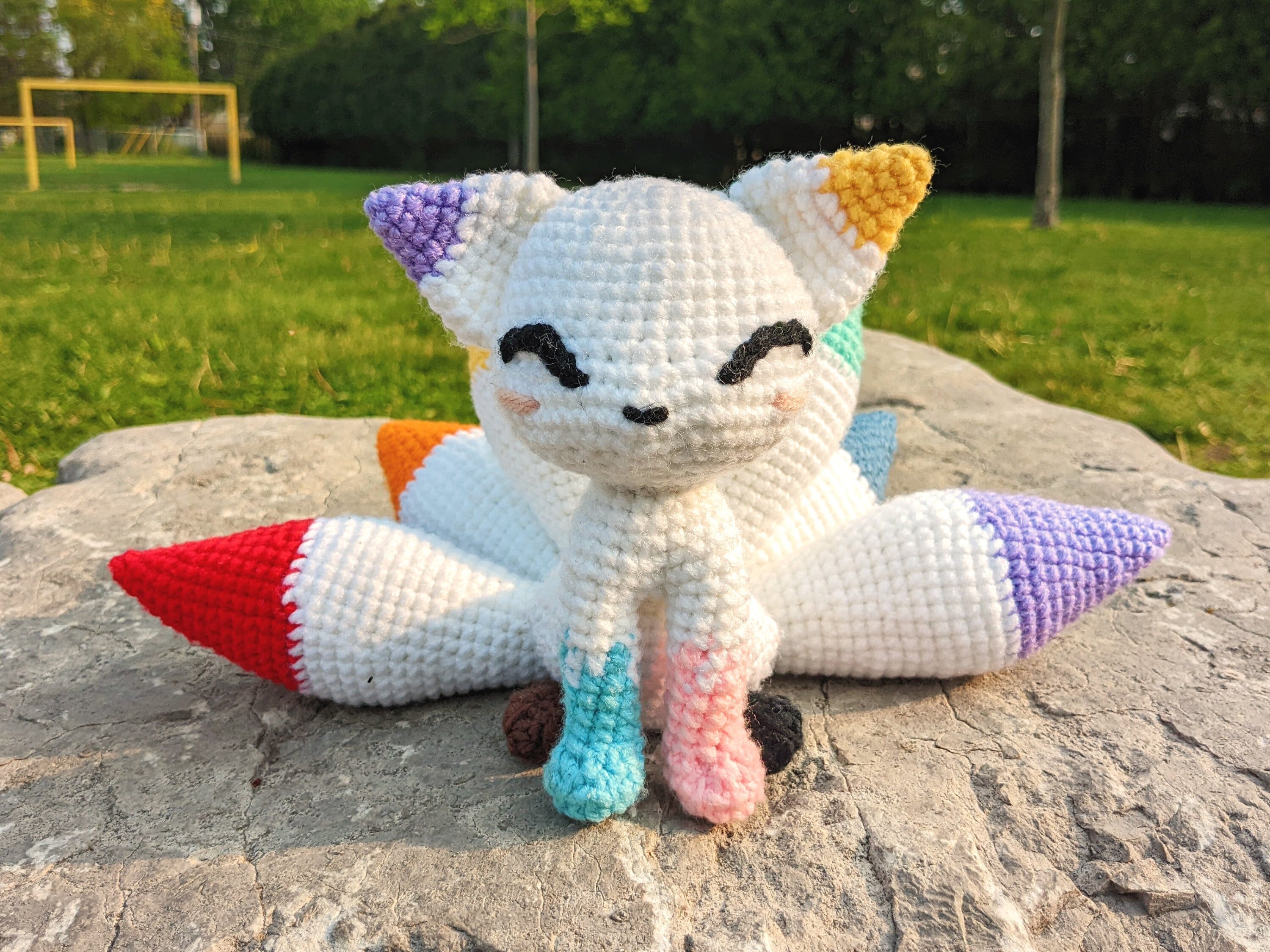 Rainbow Pride Kitsune, Crochet Amigurumi PDF Pattern, LGBTQ Gay Trans ...