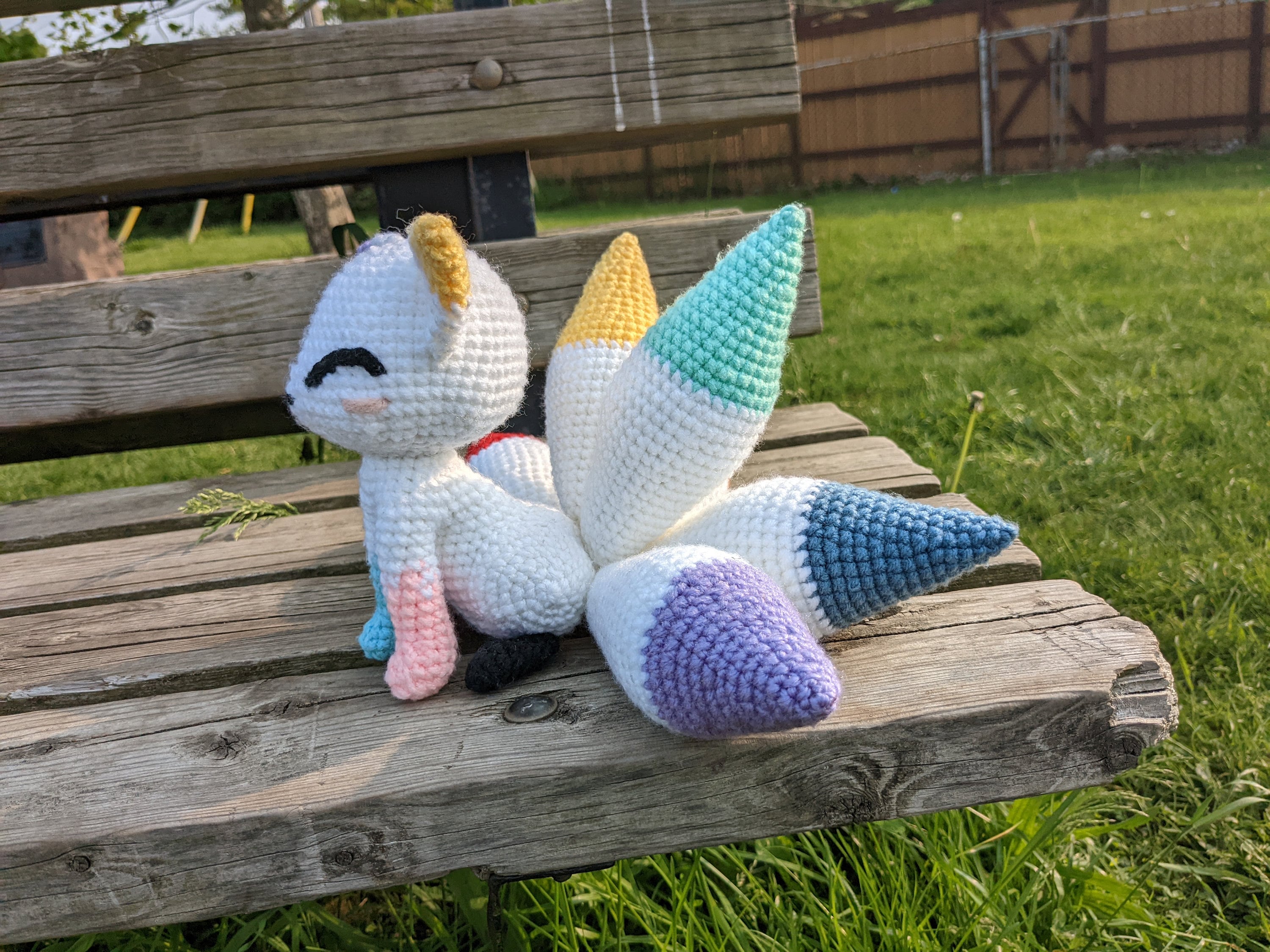 Rainbow Pride Kitsune, Crochet Amigurumi PDF Pattern, LGBTQ+ Gay Trans ...