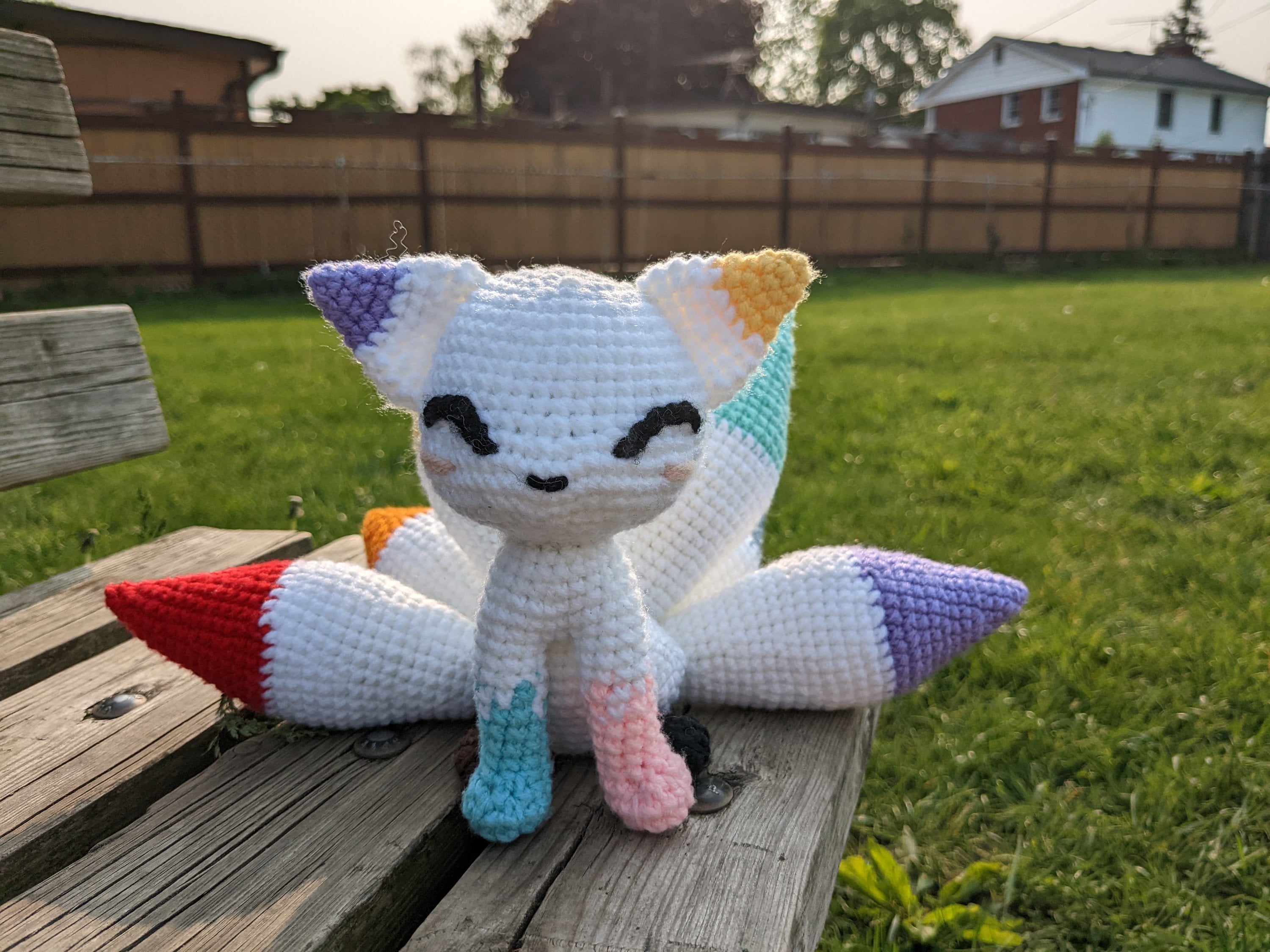 Rainbow Pride Kitsune, Crochet Amigurumi PDF Pattern, LGBTQ Gay Trans ...