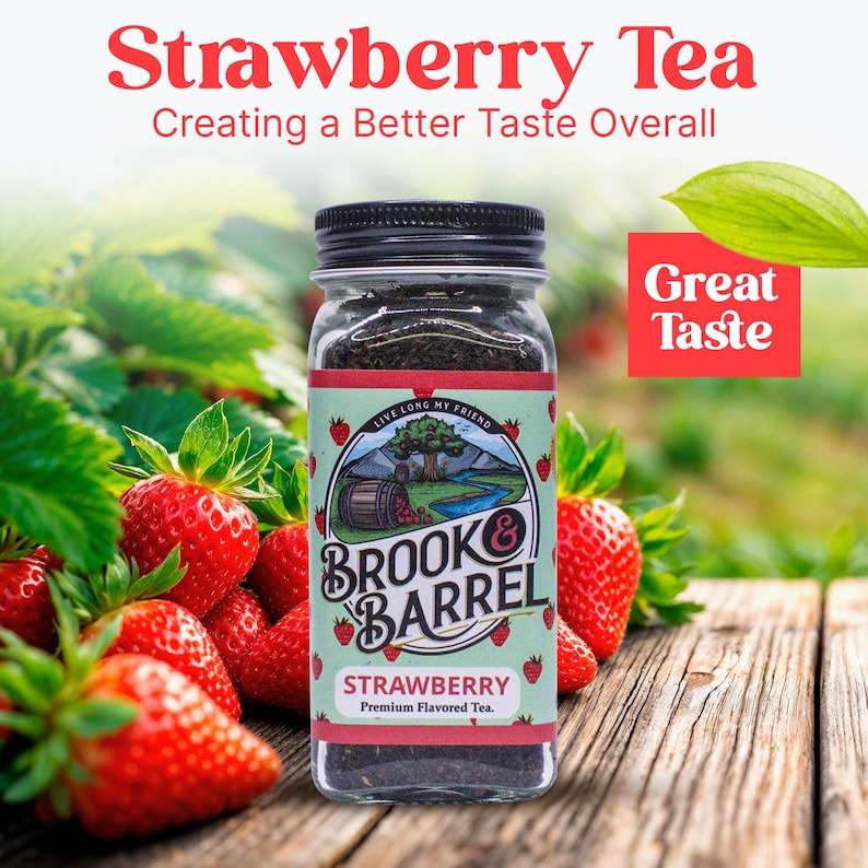 Brook & Barrel Organic Strawberry Loose Leaf Tea Sample – 6oz Jar - Etsy