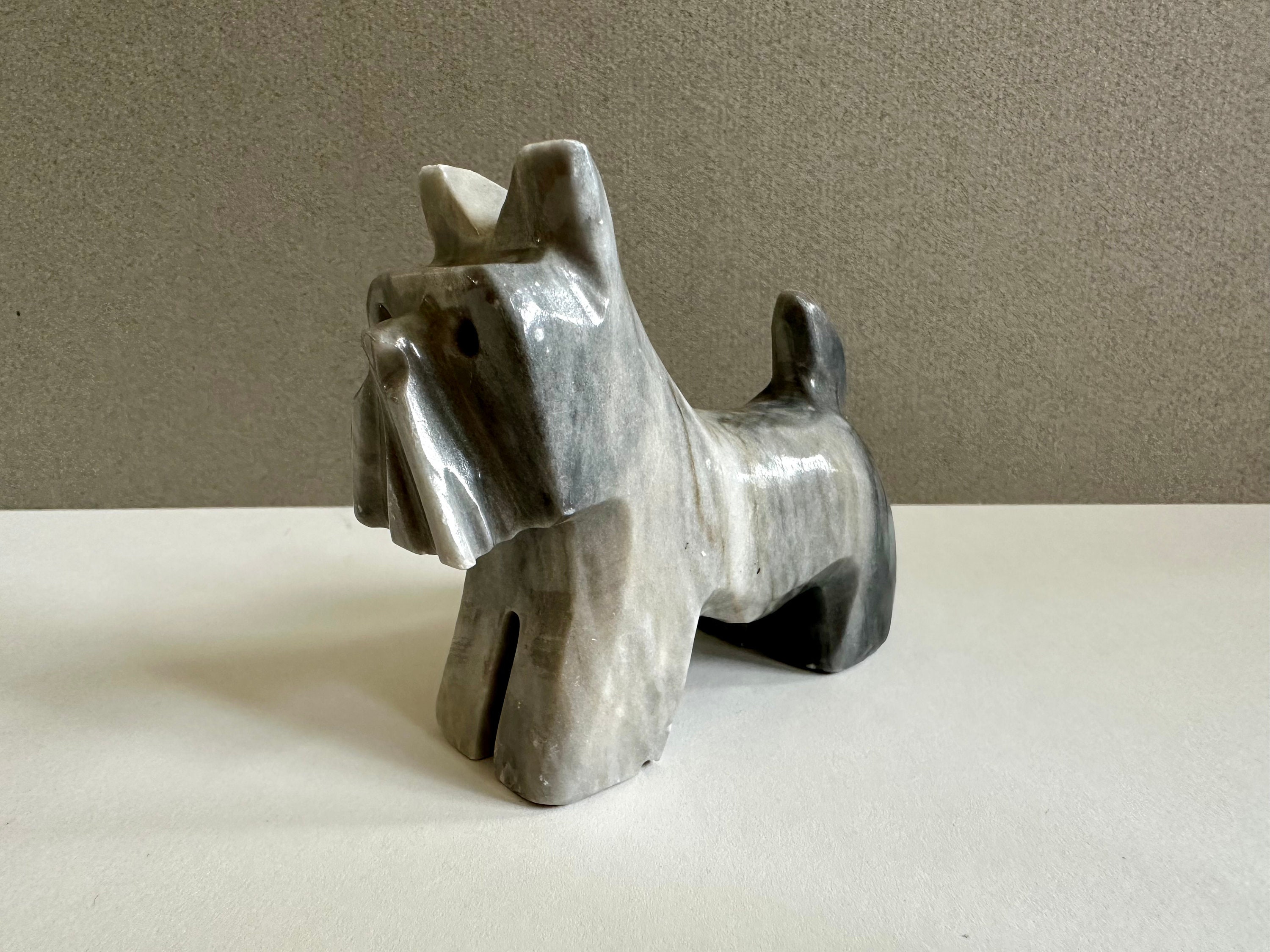Vintage Alabaster Scottie Dog / Hand Carved Stone Scottie Dog, Marble ...