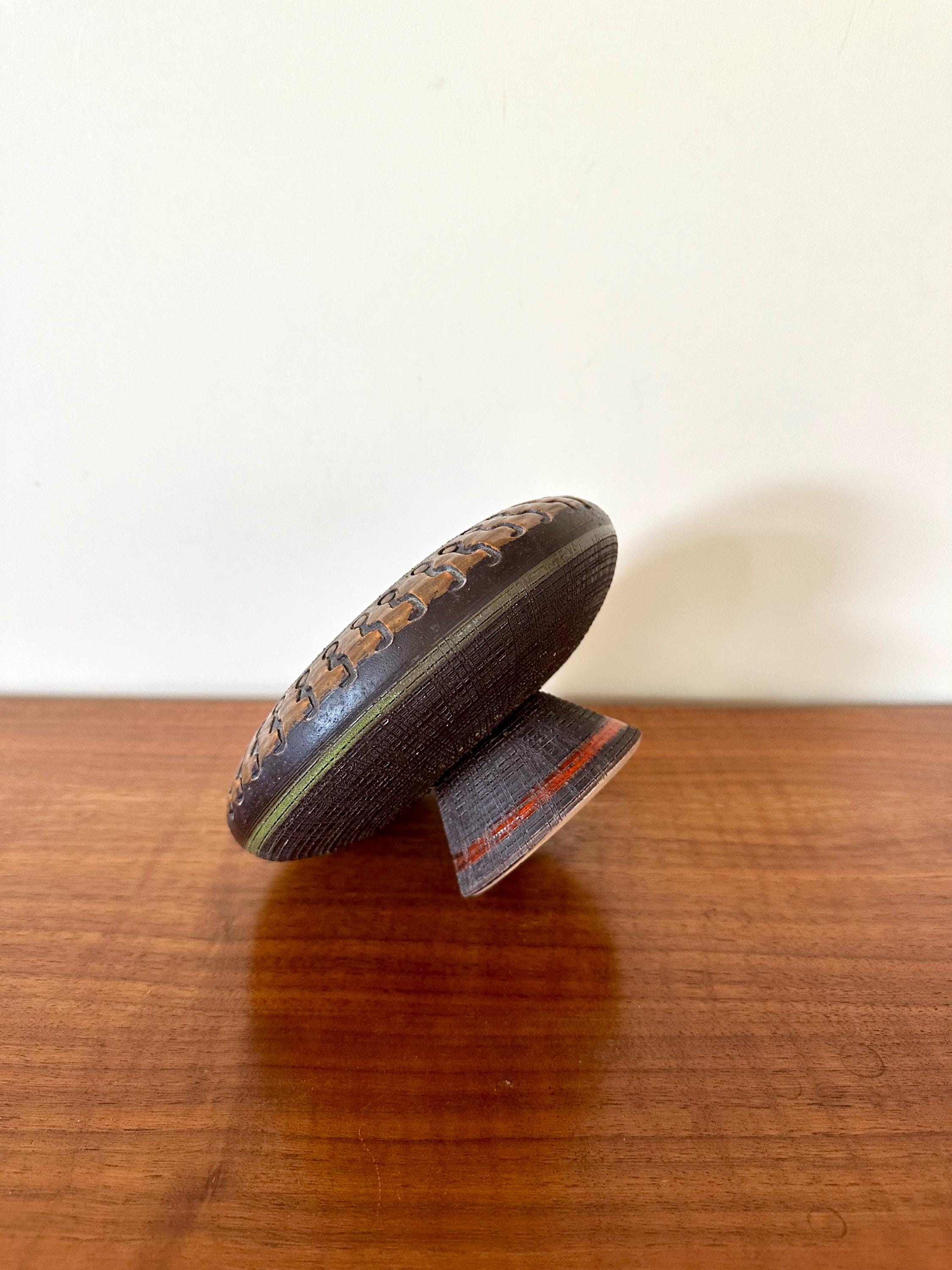 Italian Raymor Vase, MCM Ceramic Planter Pedestal Bowl, Footed Brown ...