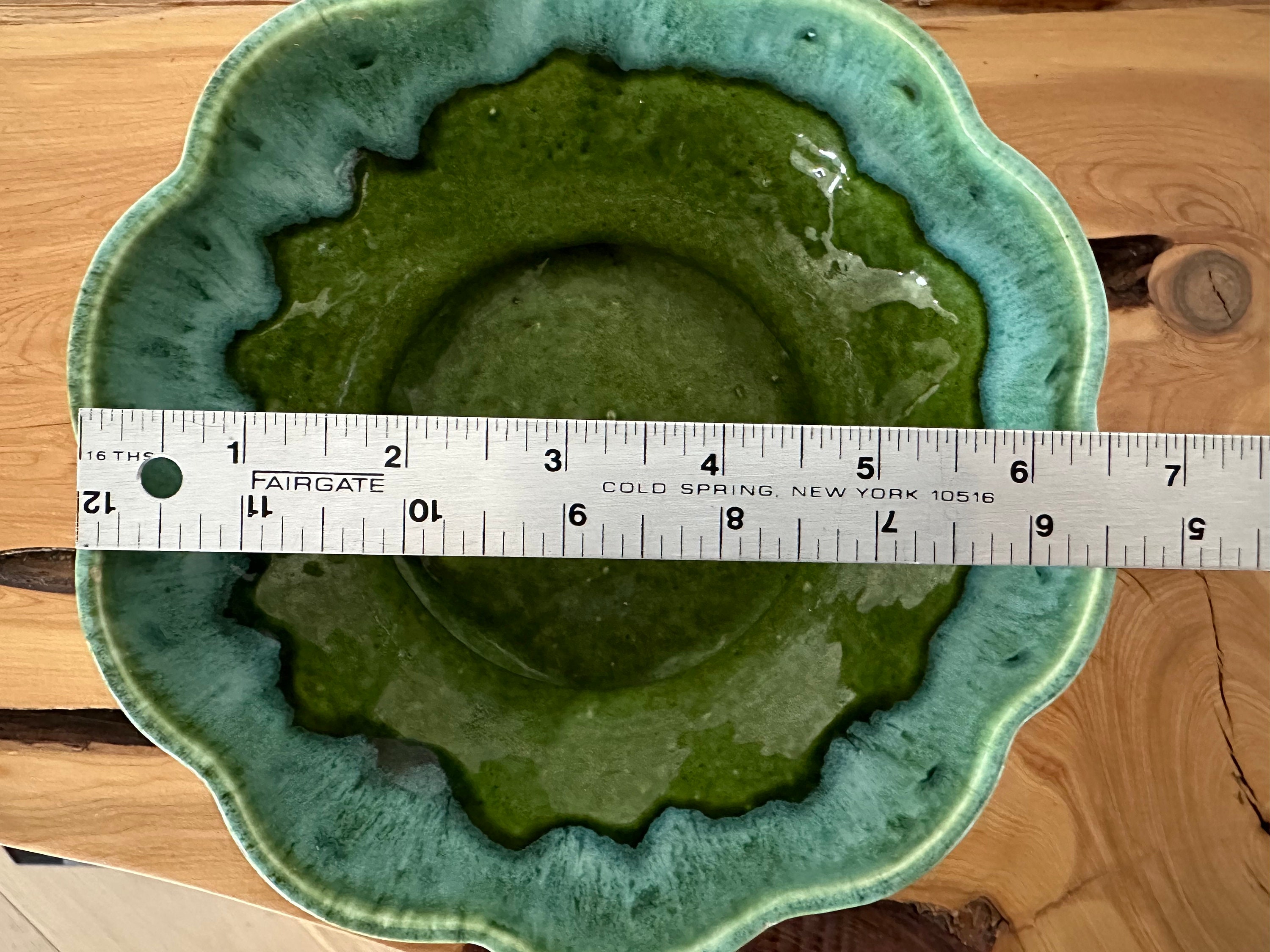 Vintage Ceramic Footed Bowl, Drip Bowl, Drip Glaze Pedestal Planter ...