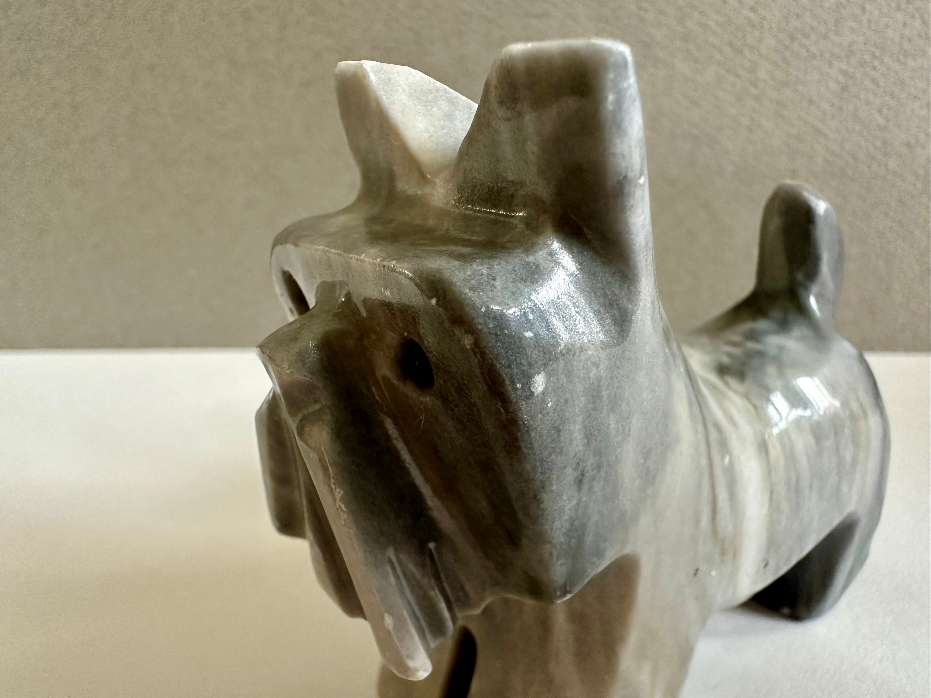 Vintage Alabaster Scottie Dog / Hand Carved Stone Scottie Dog, Marble ...