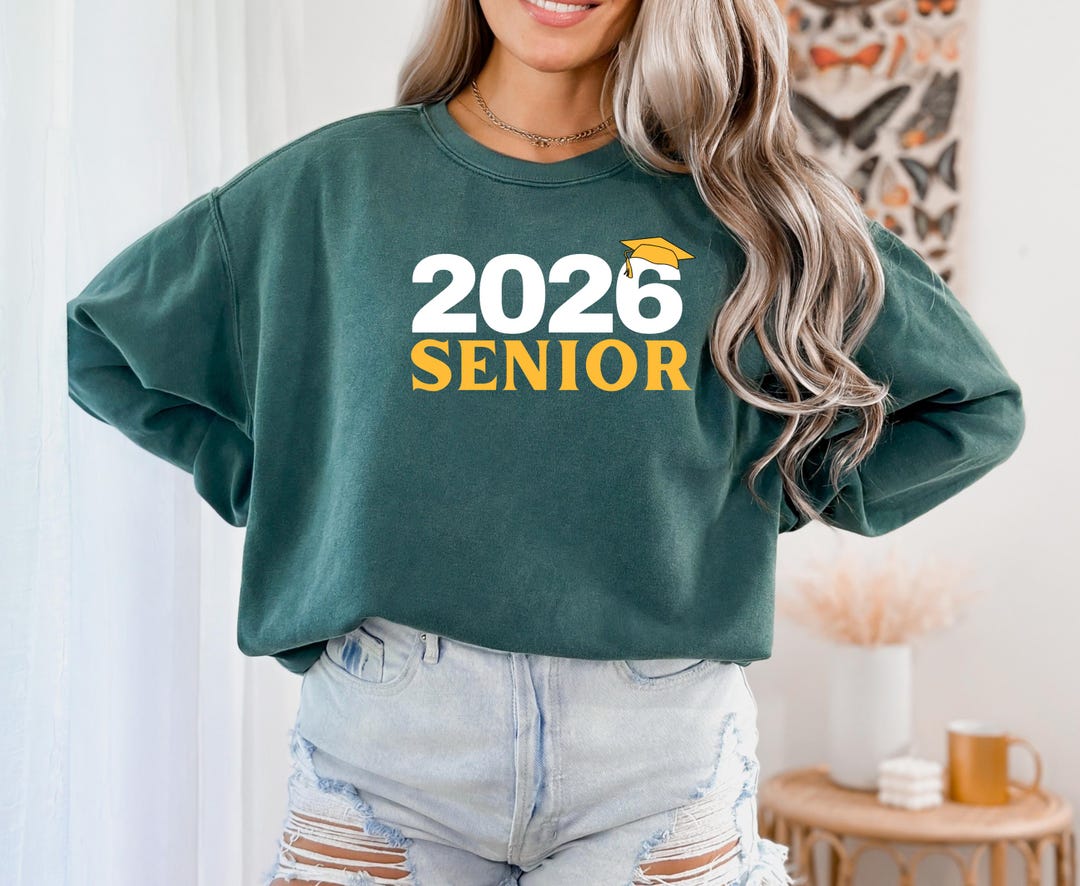 Senior 2026 Comfort Color Crewneck Sweatshirt: Class of 2026 ...