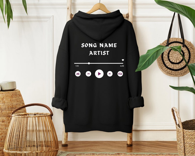 Custom Playlist Hoodie, Personalized Song Name Hoodies, Music Hoodie ...