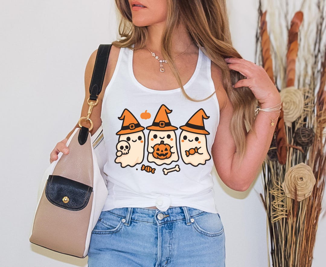 Womens Halloween Ghost Tank Top: Spooky Season Racerback Gifts - Etsy