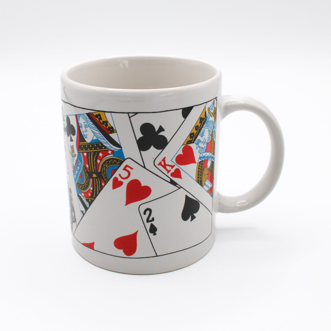 Vintage 1980s Playing Card Themed Mug - Etsy