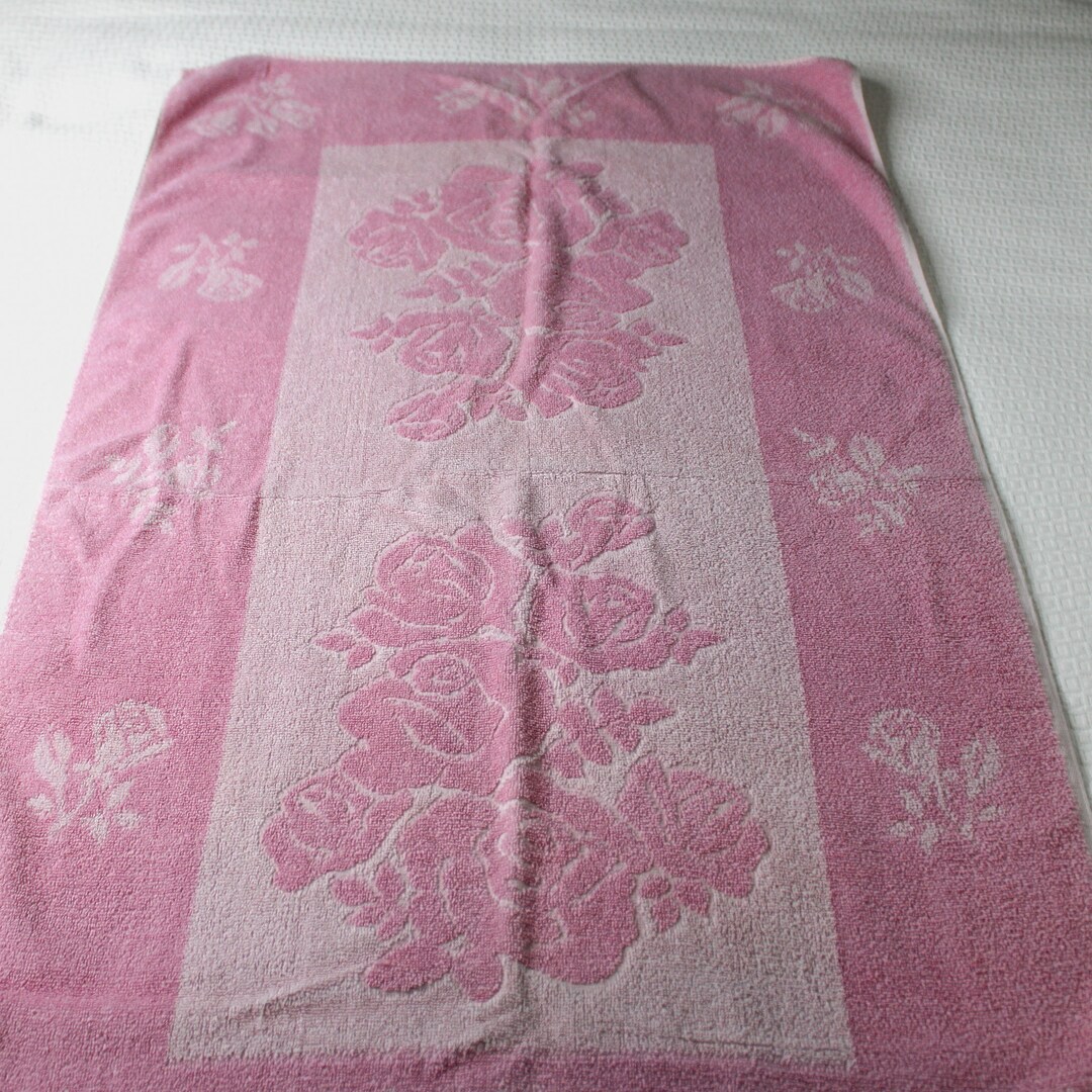 Vintage Canon Cavalier Pink Floral Towel - Etsy