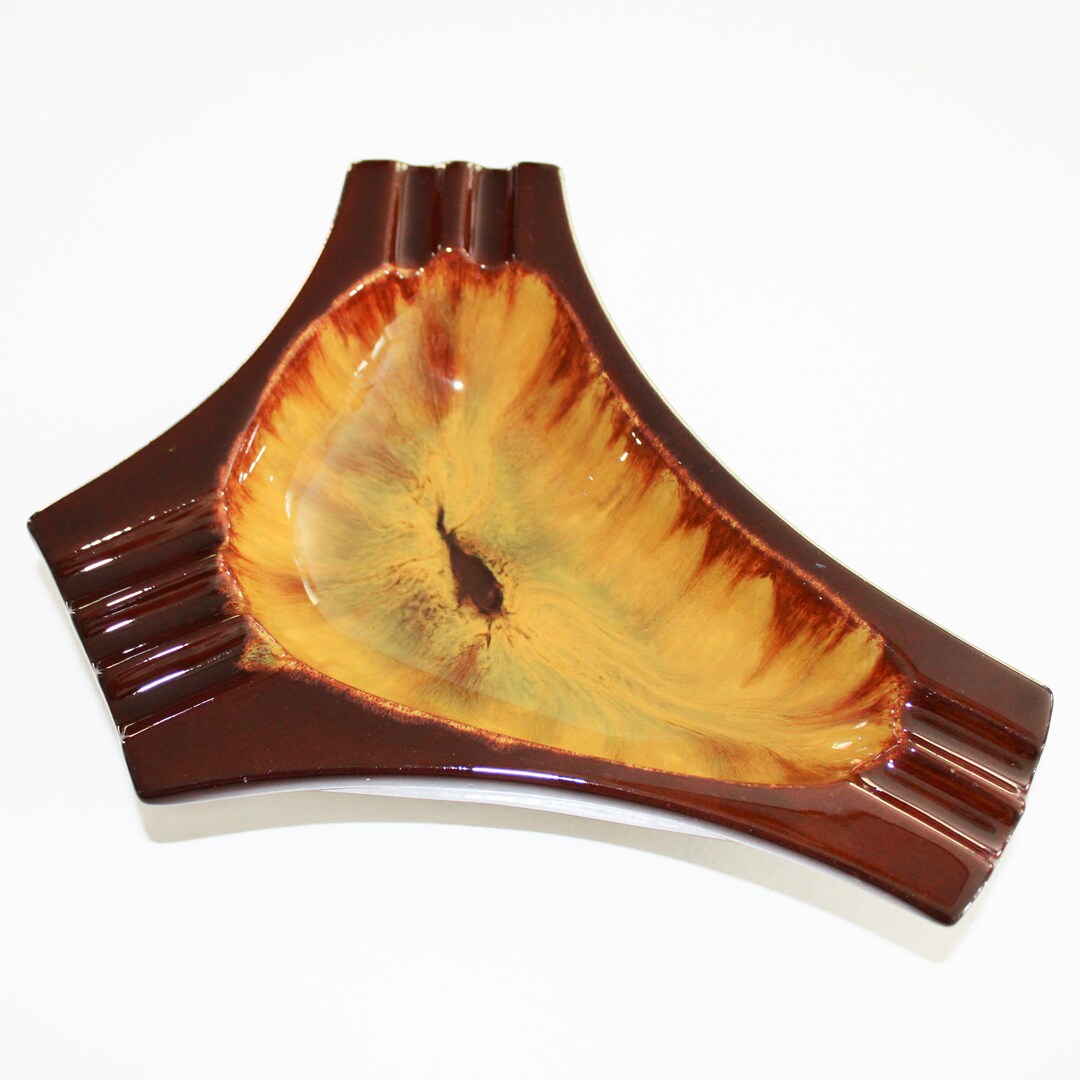 Vintage 1970s Atomic Glazed Pottery Ashtray - Etsy