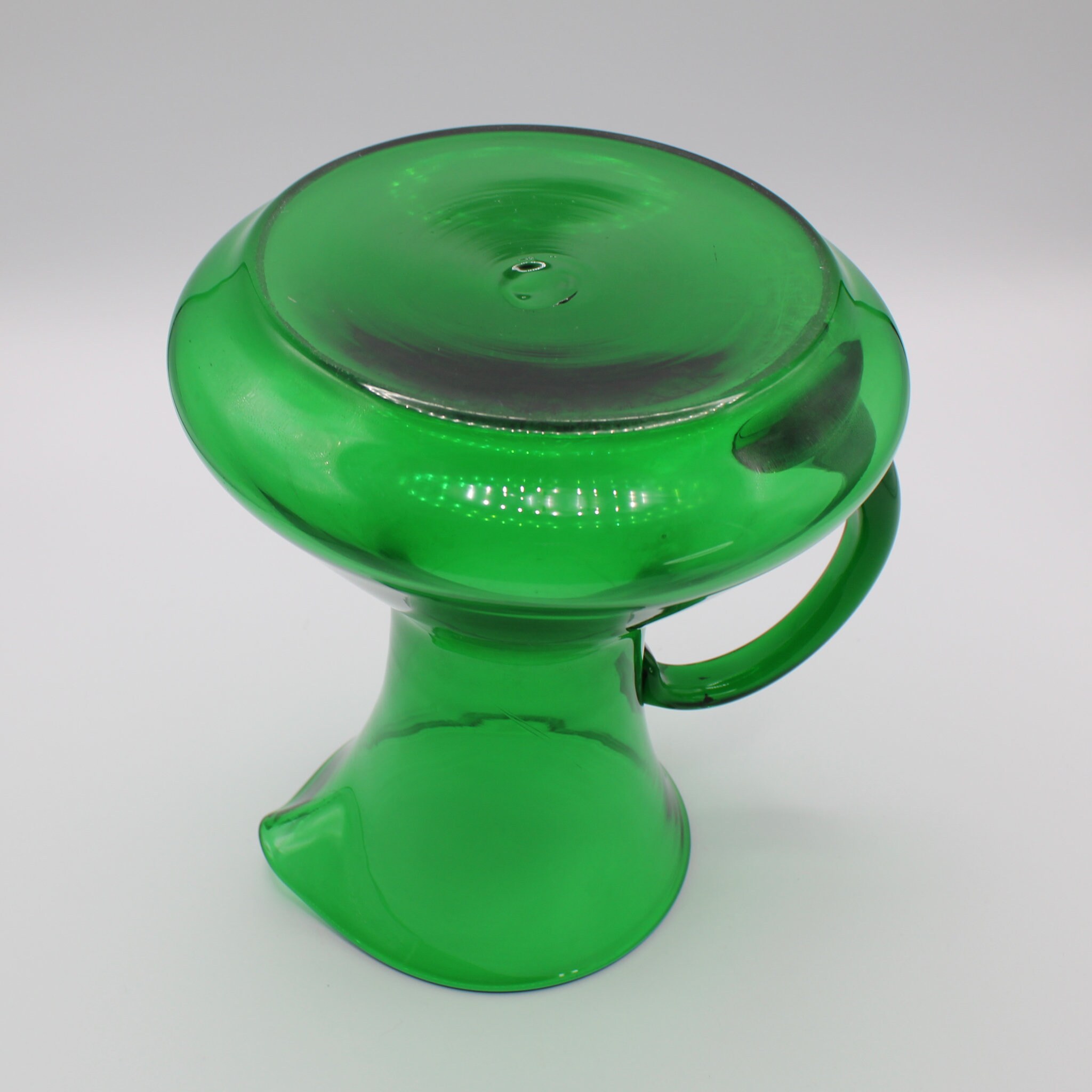 Vintage Emerald Green Glass Pitcher - Etsy