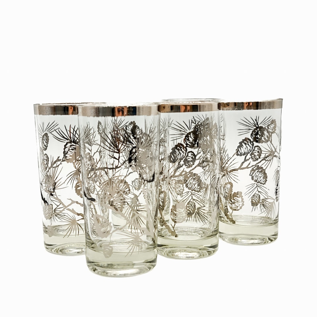X7 Vintage Libbey Highball Pine Cone Glass Set - Etsy