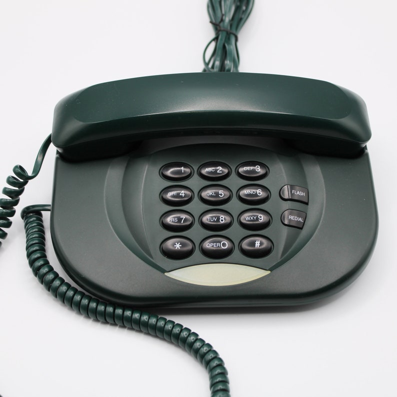 Vintage Green 1980s Radio Shack Push Button Desk Telephone - Etsy