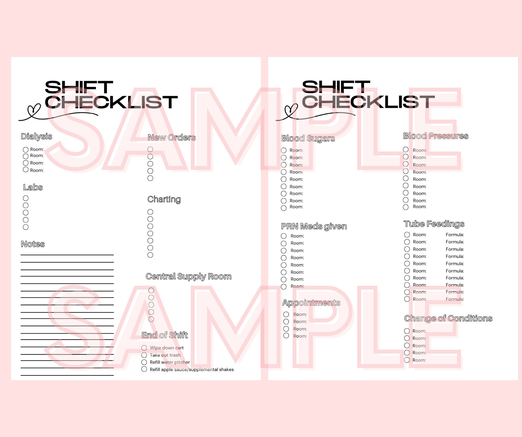 SNF Nurse Shift Checklist - Etsy