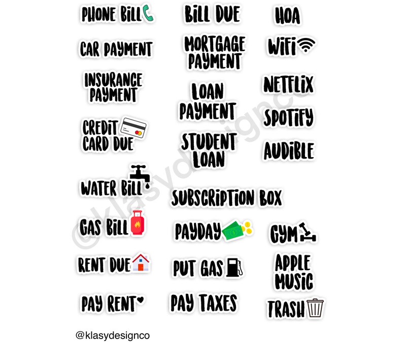 Digital Planner Budget Stickers | Digital Finance Stickers - Etsy