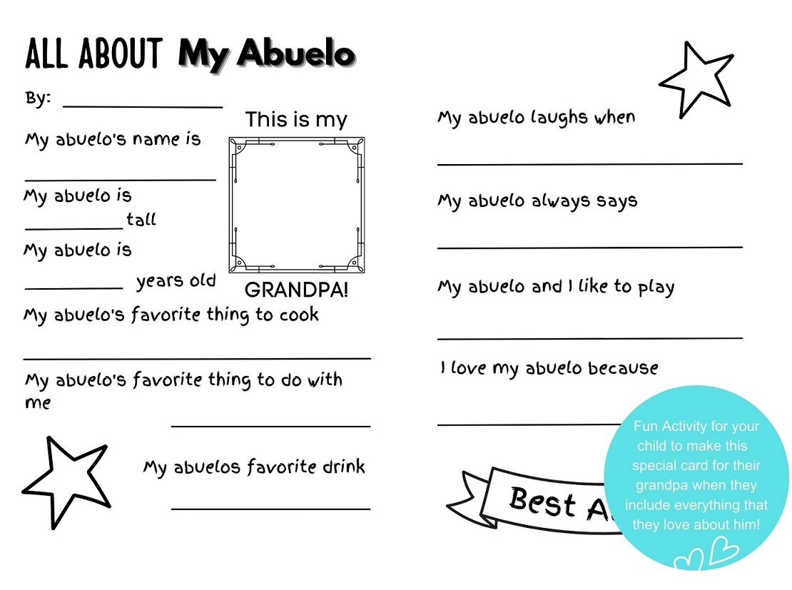 Father's Day Digital Download | Printable Card | Abuelo - Etsy